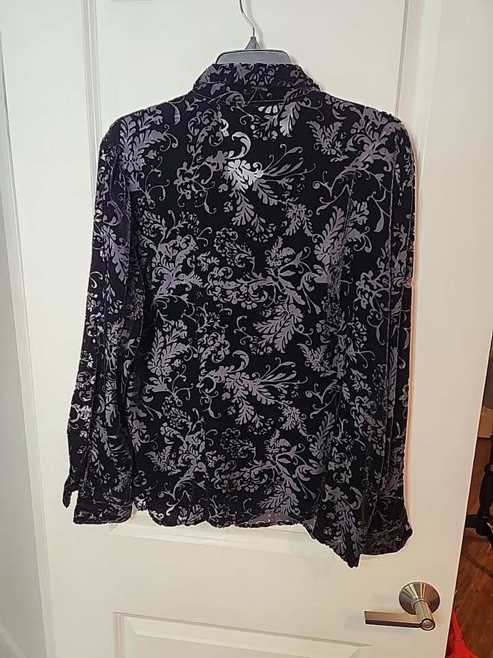 Lauren Ralph Lauren Shirt Skirt Set 2 Piece Black Sz L 12 14 Velvet ...