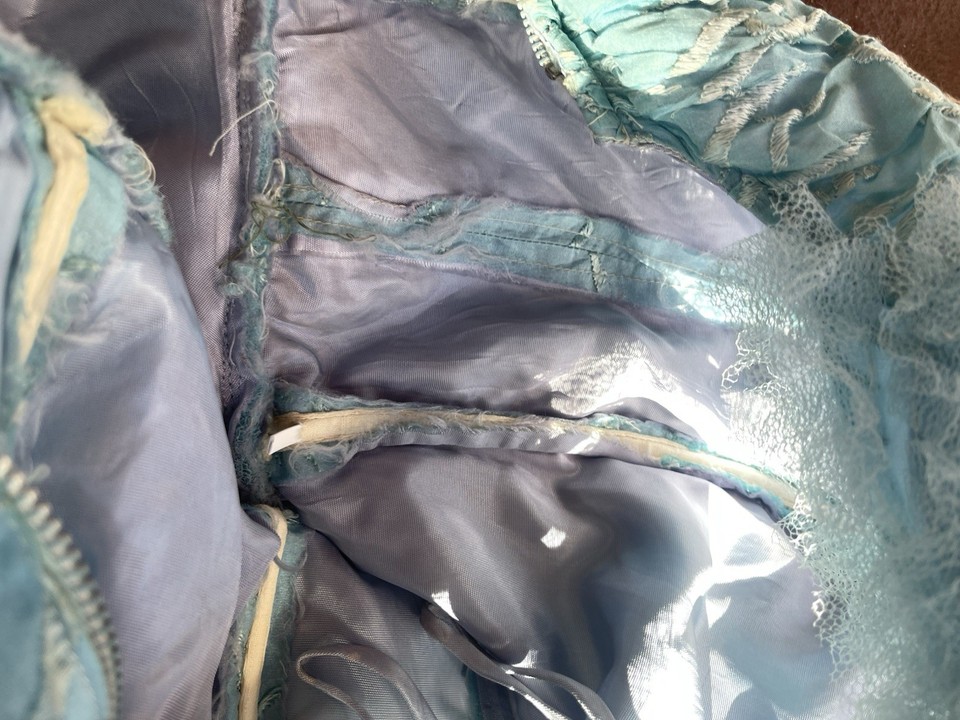 1950s vintage aqua tulle prom party formal dress ruched bodice full skirt XS AU | eBay Australia