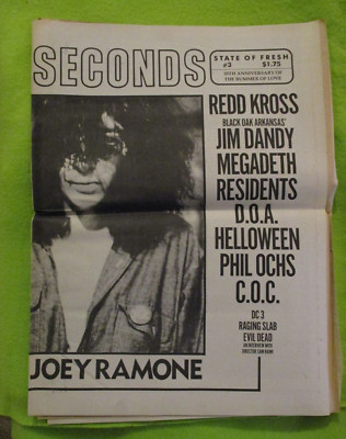 Punk Indie SECONDS Magazine #3 1987 JOEY RAMONE REDD KROSS RESIDENTS ...