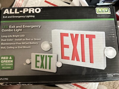 Exit Emergency Light Hardwired Exit Sign LED Light 2 Color ALL-PRO | eBay