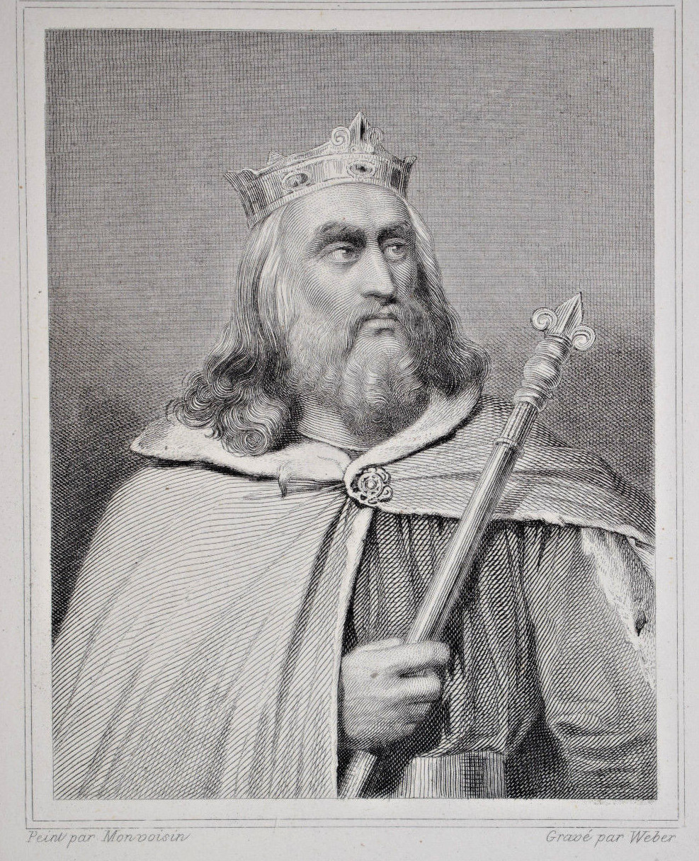 CLOTAIRE II Roi Francs Portrait GRAVURE Monvoisin Weber ca 1840 | eBay