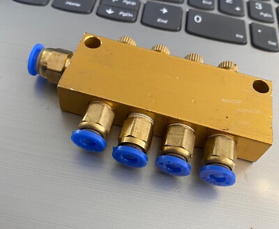 4 Way PUSH Fit Adjustable Oil Grease Distributor Manifold Block Central ...