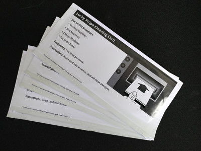 5 Dollar Bill Reader Bill Acceptor Cleaning Cards Coinco, Mei, ICT, XE ...