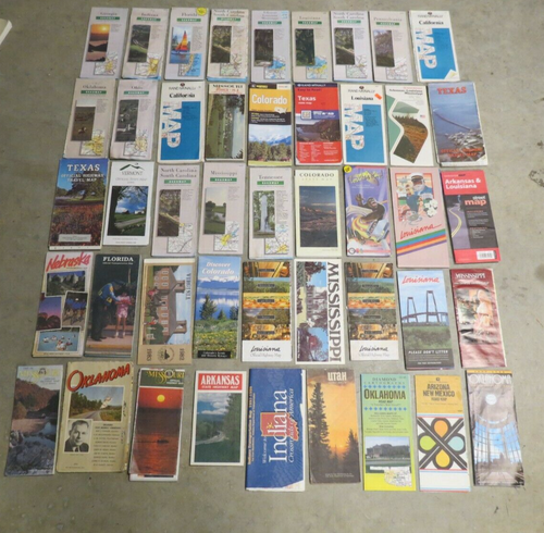 Lot of 45 Vintage State Road Maps Rand Mcnally Gousha etc See Pictures ...