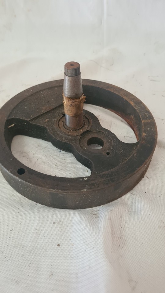 Vintage Engine Flywheel / Pulley with Shaft – Early American Motorcycle ...