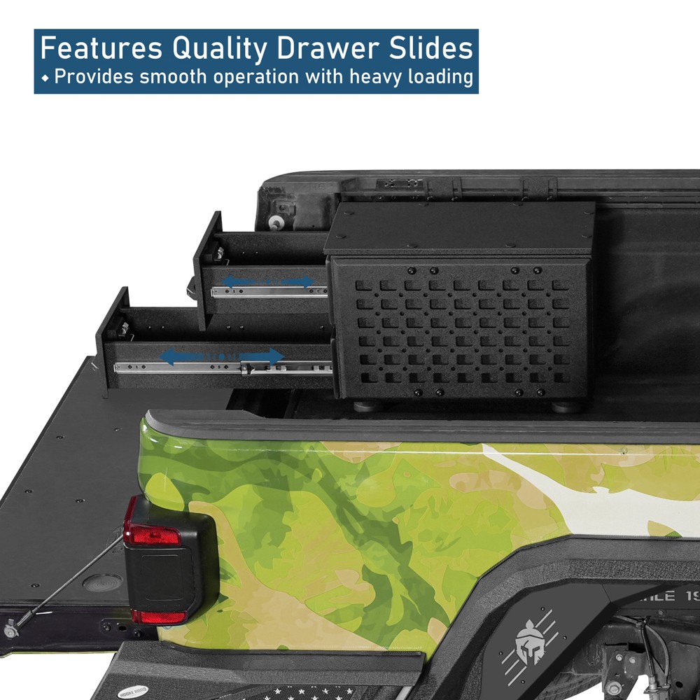 Storage Drawer System Truck Side Box Fit 20-25 Jeep Gladiator JT /Chevy ...