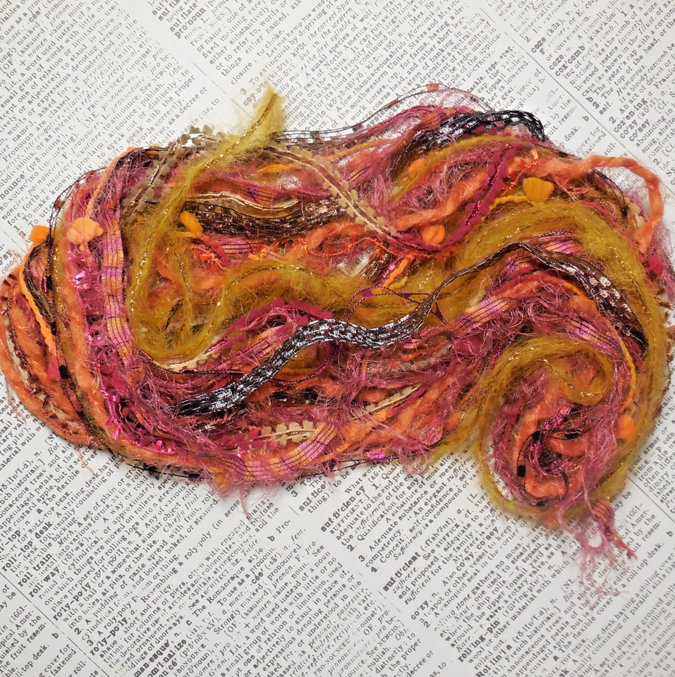 Fiber Art Yarn 24 Yards "Falling Leaves" Crafts Journal Scrapbook Gift ...