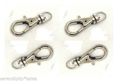 75 Small SWIVEL CLIPS for KEY RING 23mm x 9mm ~ Plain Silver ~ Lobster ...