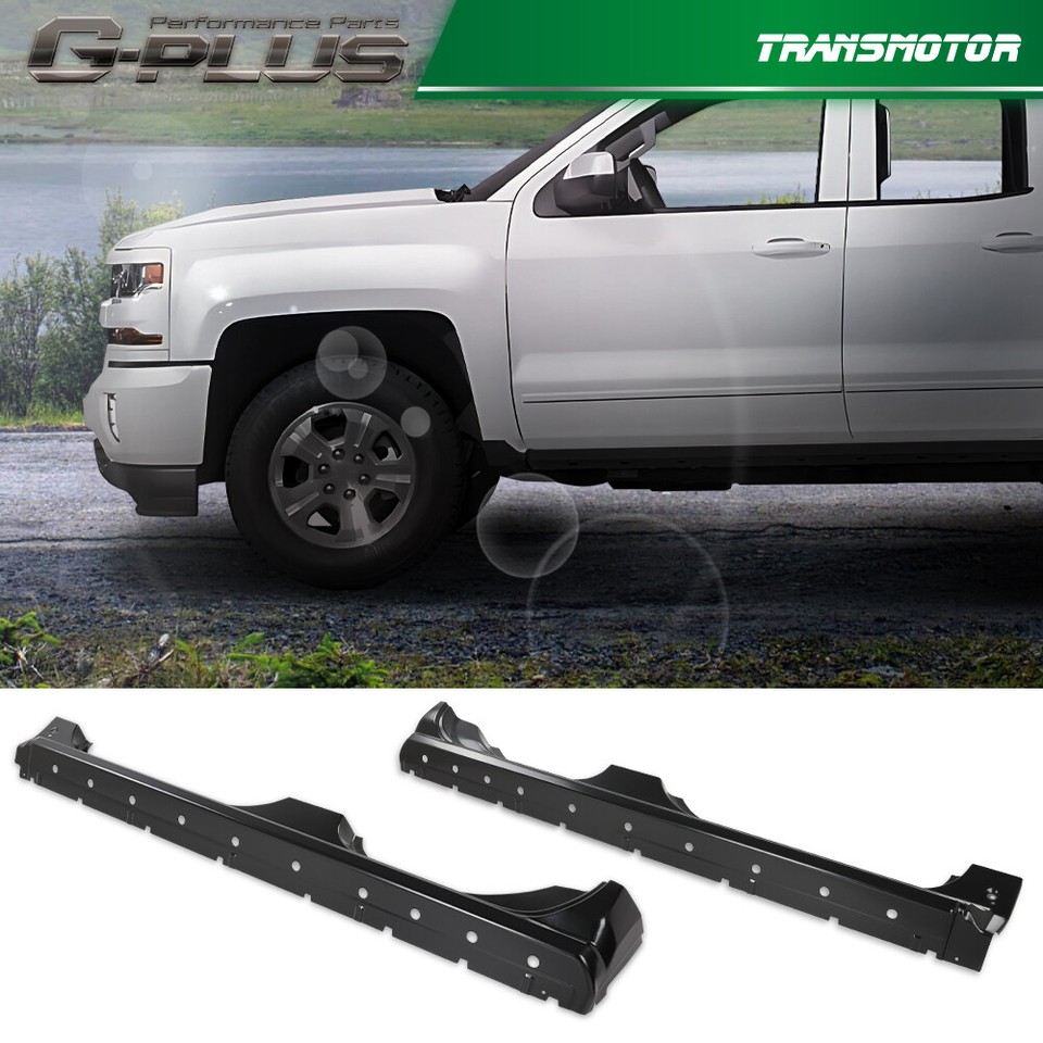 Fit For 14-18 Chevy GMC Pickup Silverado Sierra Extended Cab Rocker ...