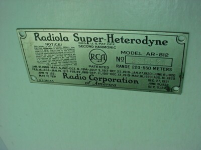 antique Radiola Super Heterodyne Radio metal Name Plate tag RCA | eBay