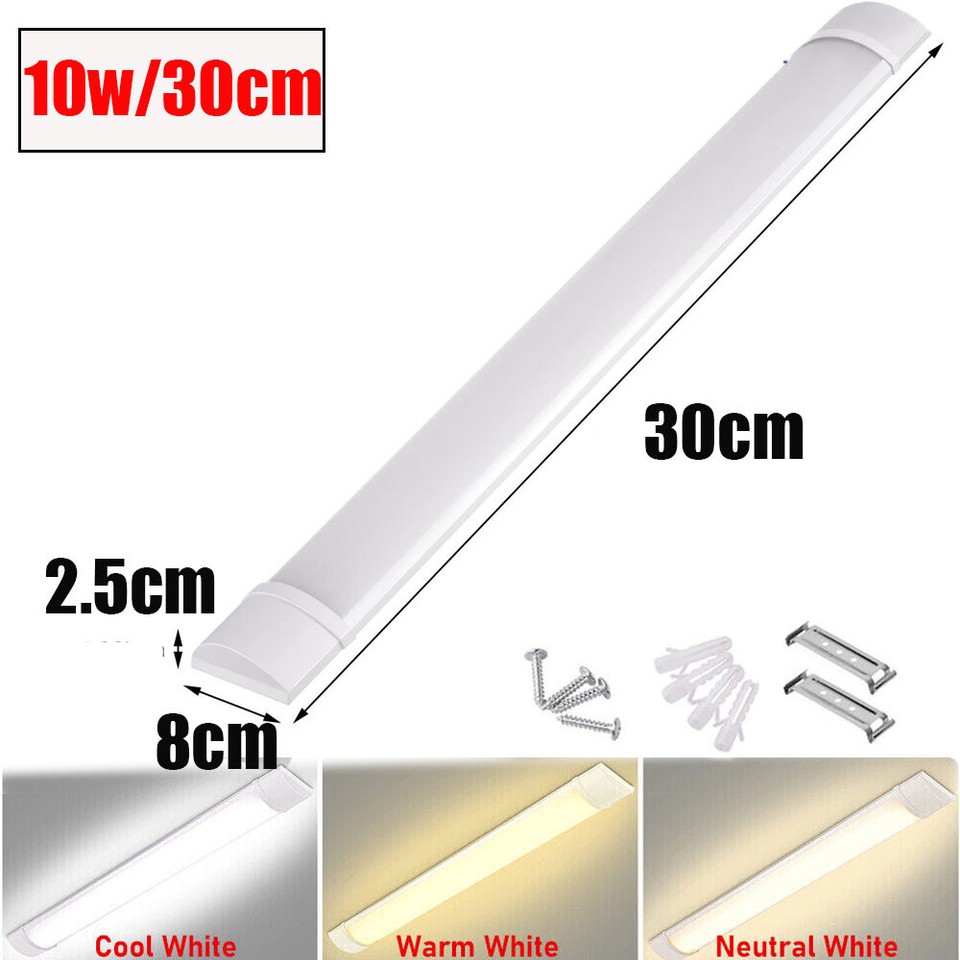 LED Batten Tube Light 1FT 2FT 3FT 4FT Ceiling Surface Mount Lamp Office ...