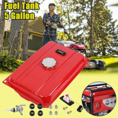 5 Gallon Universal Generator Gas Fuel Tank w/ Chrome Cap Gauge Petcock ...