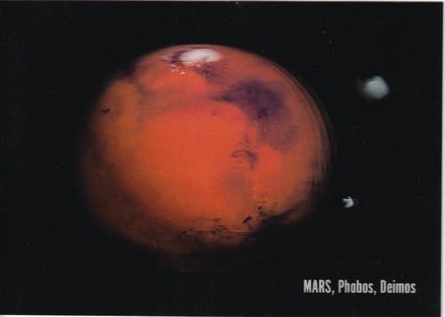 POSTCARD: 3D TYPE "MARS WITH THE MOONS PHOBOS AND DEIMOS" BY AUTHENTIC ...