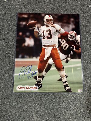 Miami Hurricanes Gino Torretta Signed/Inscribed “92 Heisman” 16x20 ...