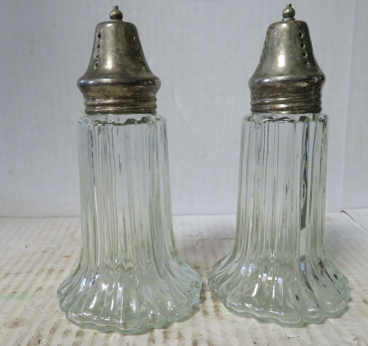 Vintage Clear Glass Salt Shakers