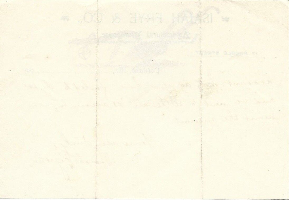 Isaiah Frye Co Portland ME 1890 Letterhead Agricultural Tools Warehouse ...