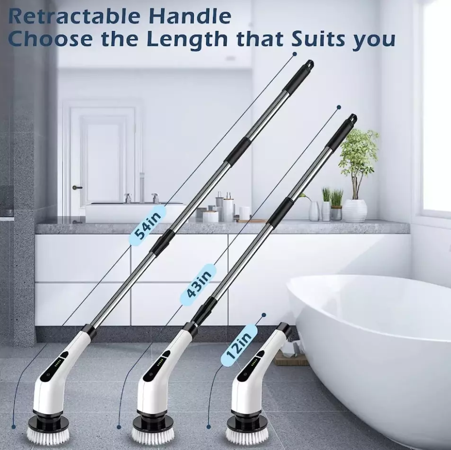 9 in 1 Electric Spin Scrubber Handheld Cleaning Brush Cordless Turbo ...