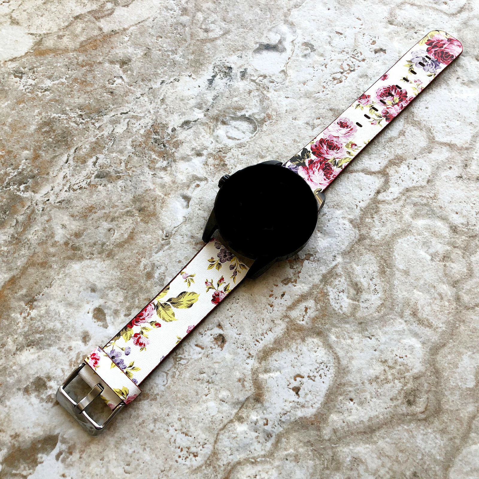 Red Floral (FL-3) Leather Band Strap for Huawei Watch GT 2 & GT 46mm ...