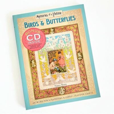 Birds Butterflies Clip Art Cut Collage Book and CD ROM 57 page Nancy ...