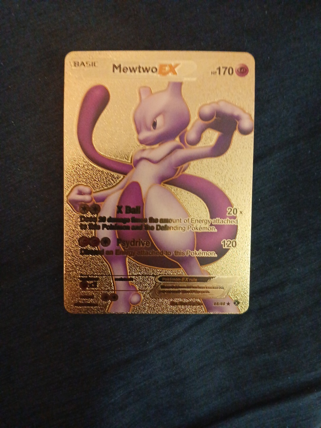 Mewtwo Ex Metal Gold Pokemon Hp170 Fan Art Card NM | eBay