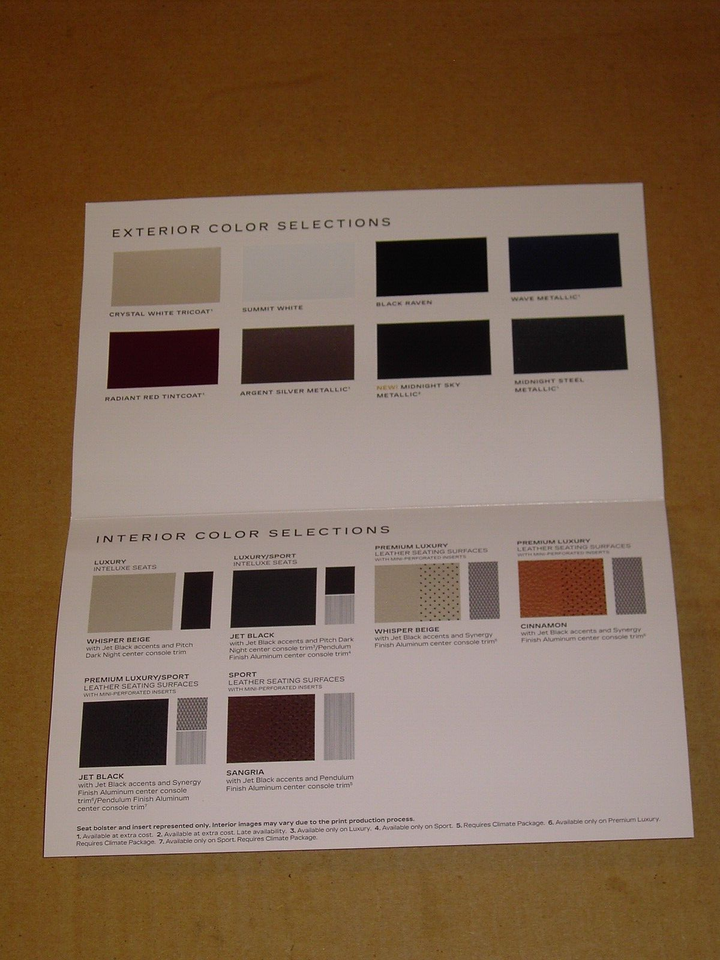 2024 CADILLAC CT4 FACTORY COLOR CHIP CHART BROCHURE MINT! | eBay