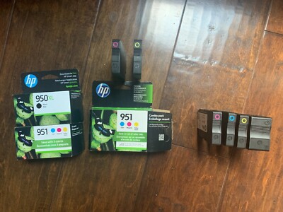 Genuine HP 950XL + HP 951 ink cartridges (full set NEW, M+C NEW, full ...