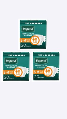 Depend Fresh Protection With Tabs, Incontinence Briefs, Unisex, S-M ...