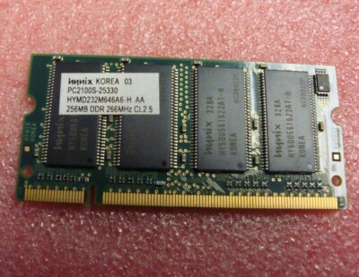 256mb DDR Laptop Memory SODIMM PC-2100 266mHz RAM Hynix HYMD232M646A6-H ...