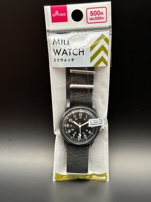 Daiso Military Watch MILI-WATCH Black Japan Unopened Limited Rare ...