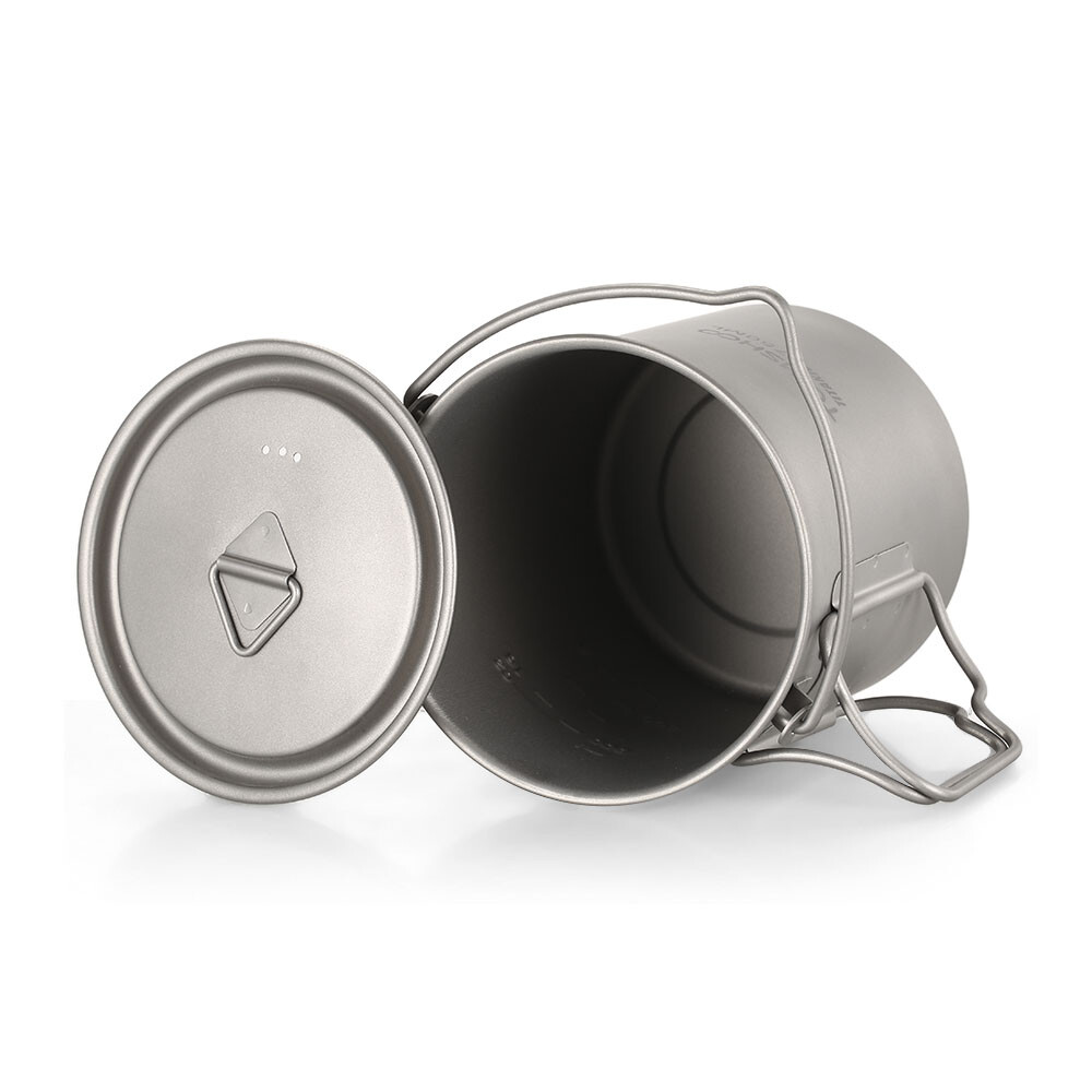 TOMSHOO 750ml Titanium Pot Camping Hiking Titanium Water Mug Cup with ...