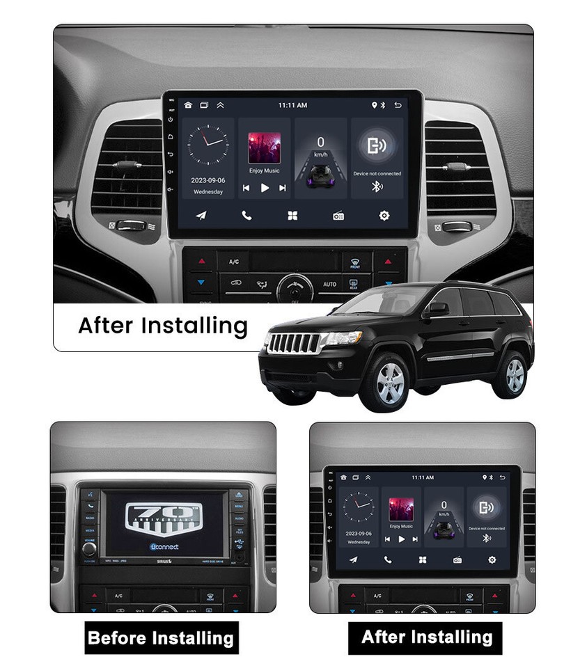 9"Android 13 Head Unit GPS SAT Navi Carplay Radio For Jeep Grand ...