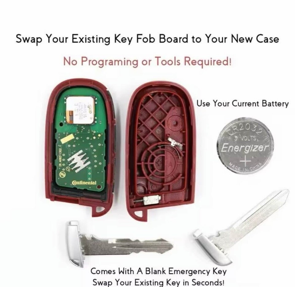 DODGE CHRYSLER JEEP SRT RED KEY SHELL 5 BUTTON WITH LOGO | eBay