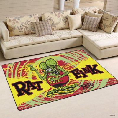 Funny Cartoon Rat fink Hot Rod Garage Doormat, Welcome Mat, Carpet Rug ...