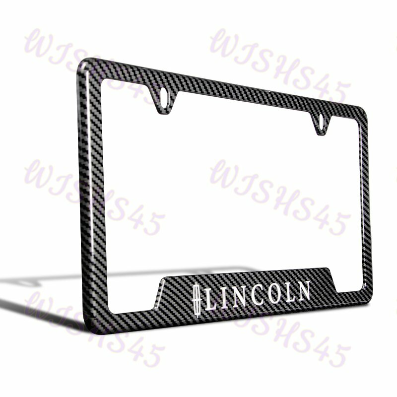 1PCS For LINCOLN Carbon Fiber Look License Plate Frame ABS Laser Style ...