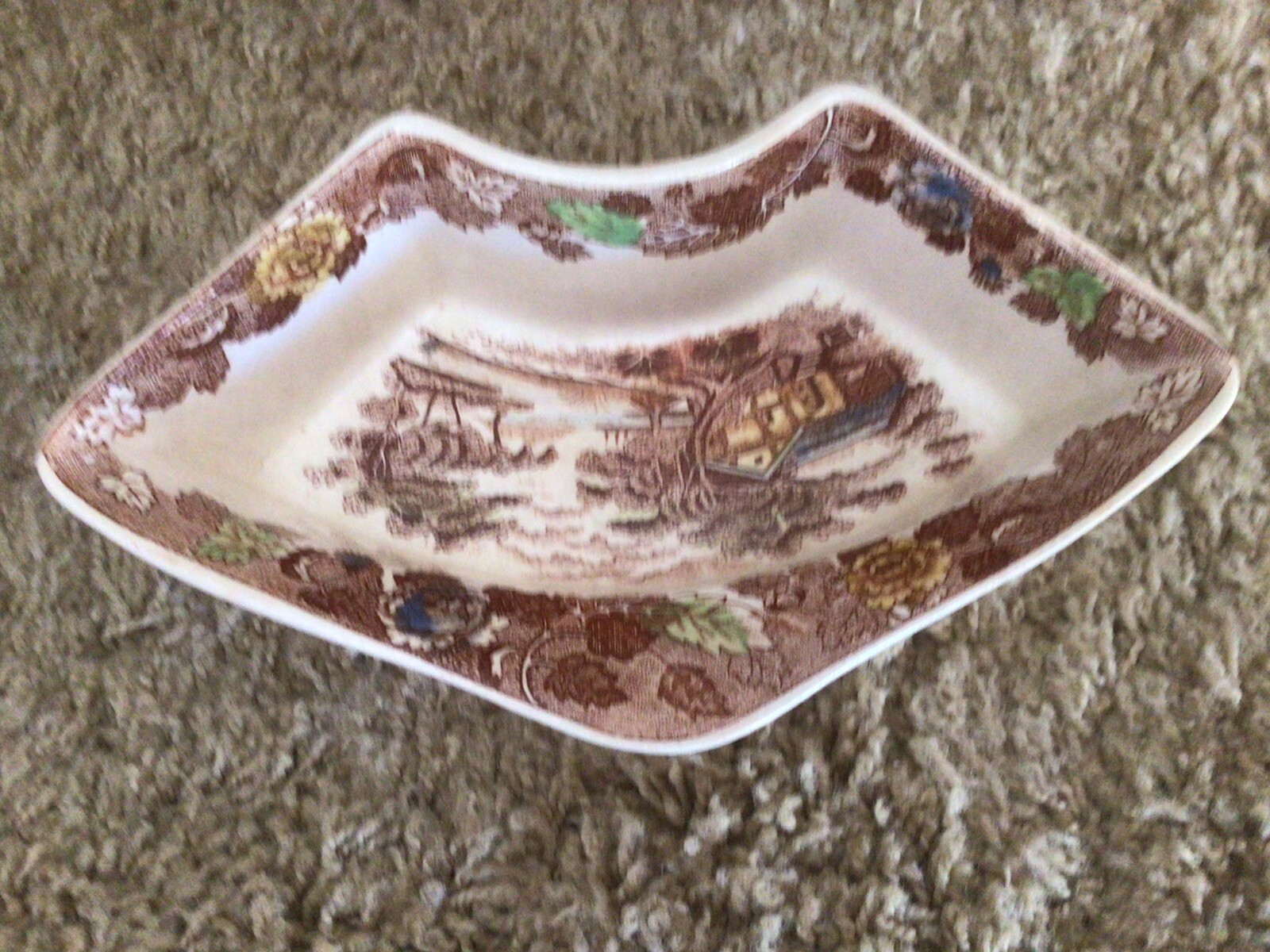 Nasco Mountain Woodland 2-pc section bowls for Vintage 1940s Appetizer ...