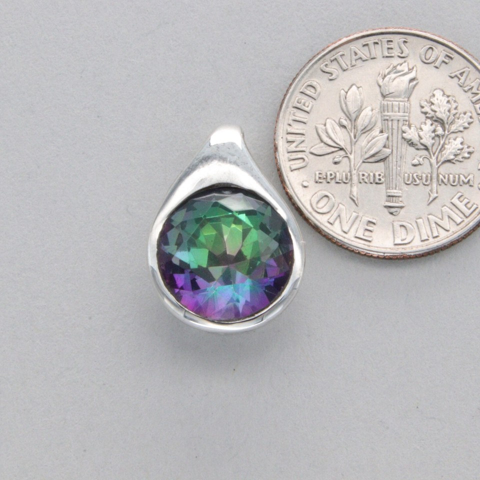 Multi-Color MYSTIC TOPAZ Round Pendant - 925 STERLING SILVER #70e | eBay