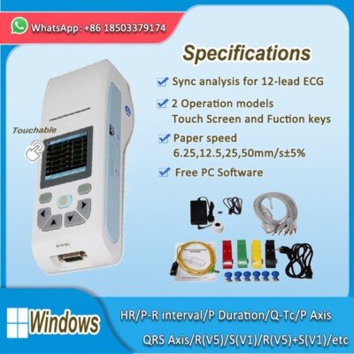 1-Channel 12-Lead ECG/EKG Machine PC software Touch Screen ECG90A | eBay
