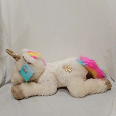 Unicorn Iridescent Hearts Sparkle Plush Stuffed Animal 21" 2020 Hug Me ...