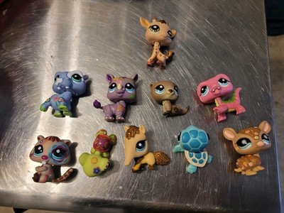 Littlest Pet Shop Animal Figures Lot of 11 Cat Elephant Turtle Deer ...
