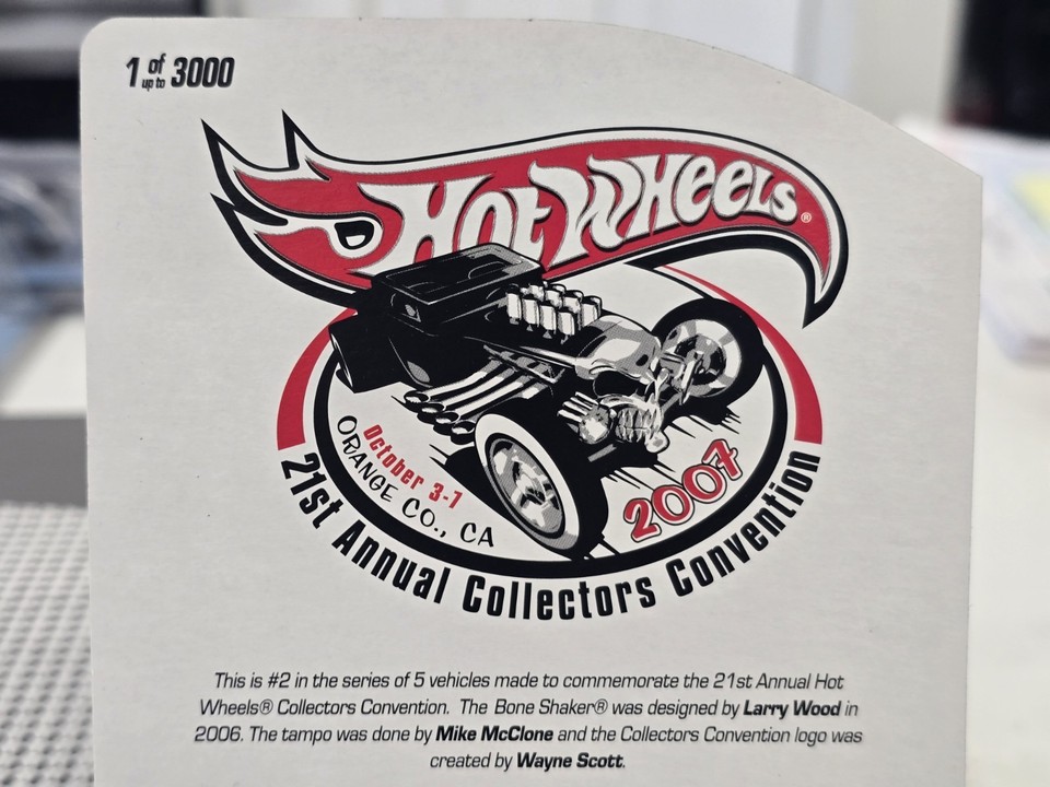 Hot Wheels 21st Annual Collectors Convention 2007 BONE SHAKER Special ...