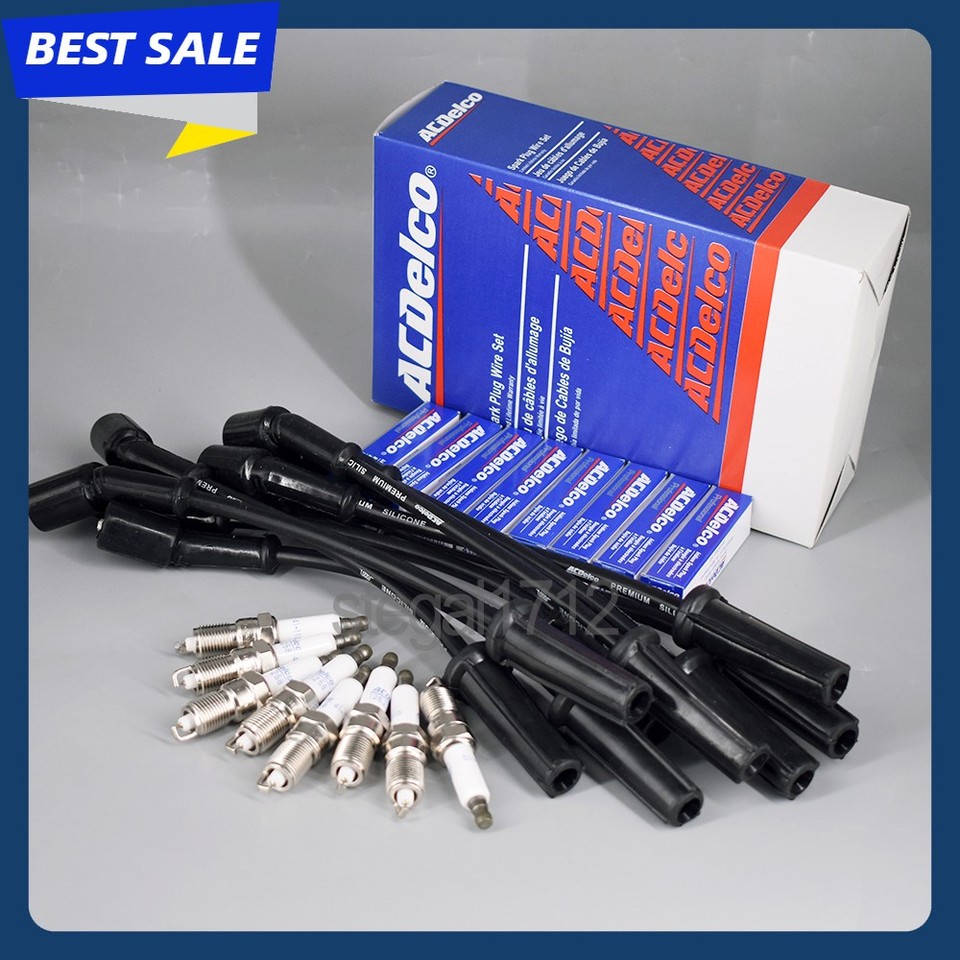 OEM 8X 41-110 Spark Plug &8X 9748UU Wire Set For Chevrolet G/M 4.8L 5 ...