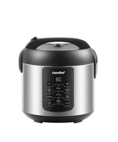 COMFEE' Compact Rice Cooker, 6-in-1 Stainless Steel Multi Cooker, Slow ...