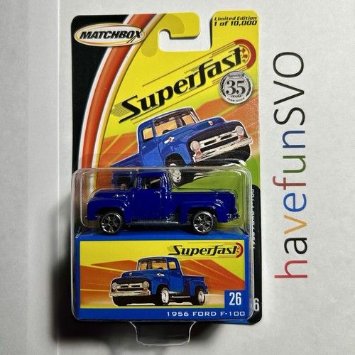 2005 Matchbox Superfast #26 1956 Ford F-100 Blue Limited Edition Pickup ...