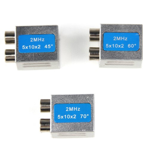 1Set New Sensor Probe 2MHz 5X10X2 mm 45 °+60 °+70 ° for Ultrasonic Flaw ...
