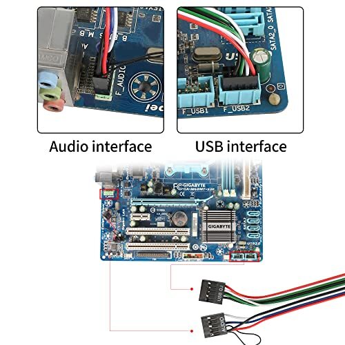 USB Front Panel Cable HUB Computer Chassis Front Panel Desktop Audio 7 ...