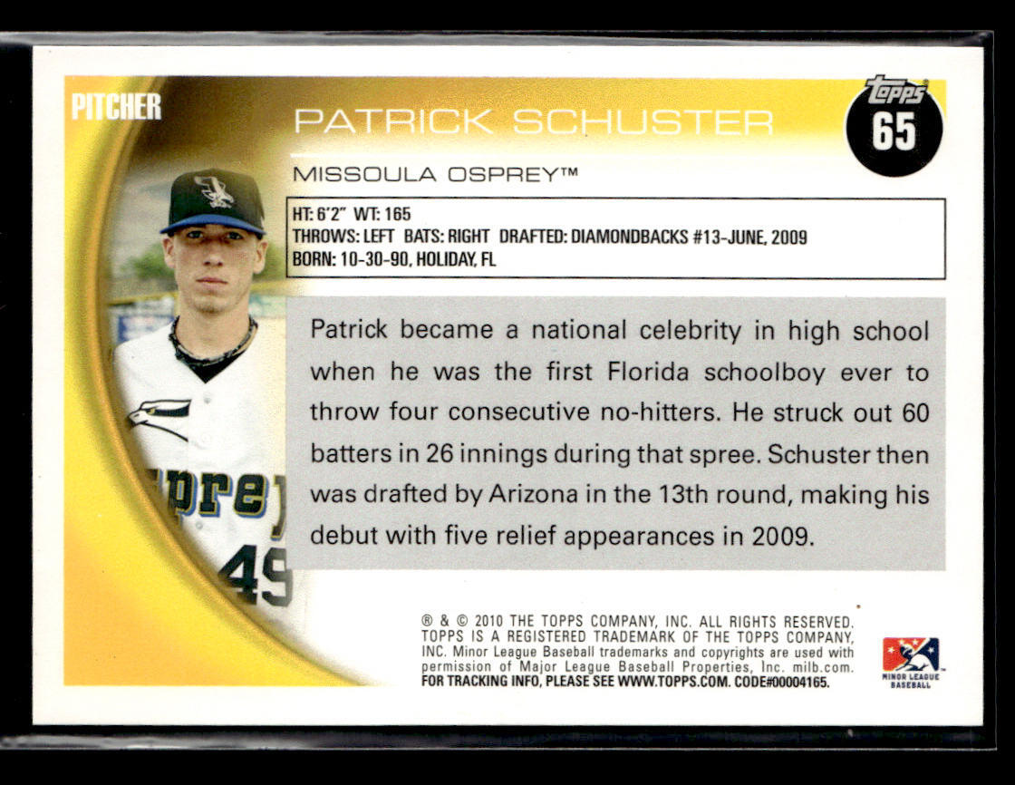 2010 Topps Pro Debut - #65 Patrick Schuster (RC) for sale online | eBay
