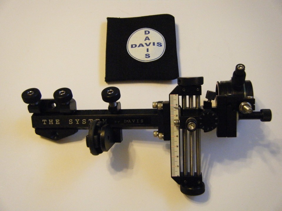 4" DAVIS TARGET SIGHT- Double knob-5.75 -black/black knobs-scope .019 ...