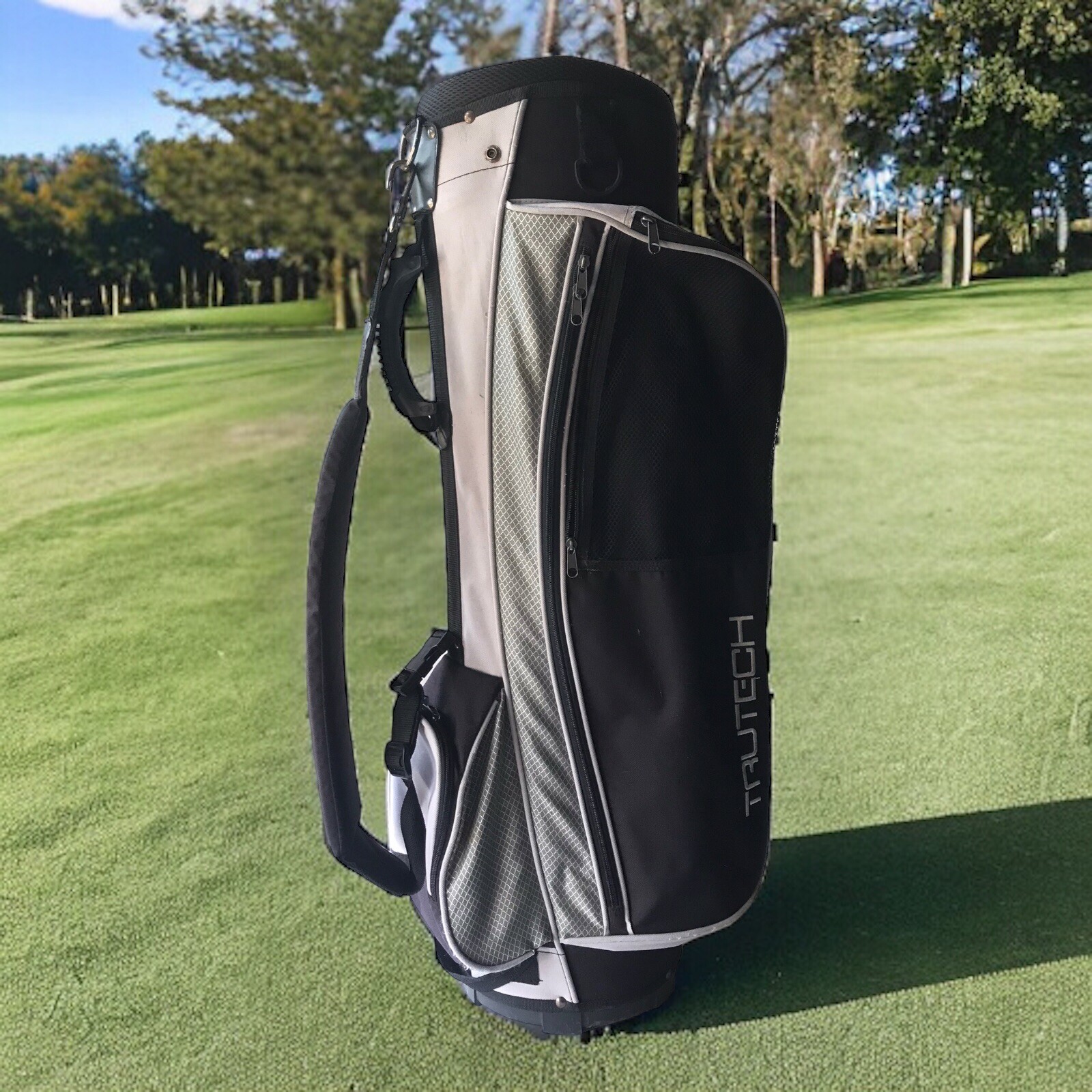 Acuity Tru Tech Golf Cart Carry Bag Tan Black 5 Way Divider Lightweight ...