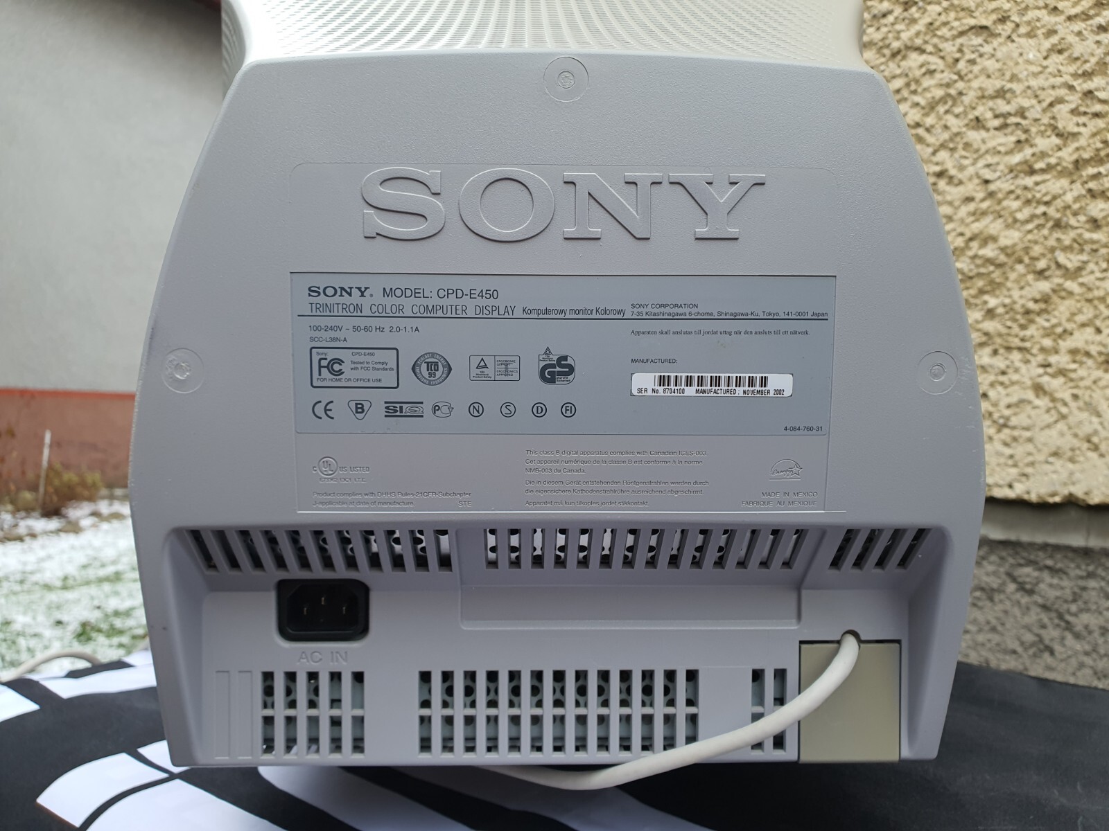 19" SONY FD Trinitron CPD-E450 High-End CRT Monitor | 10k Hours Uptime ...