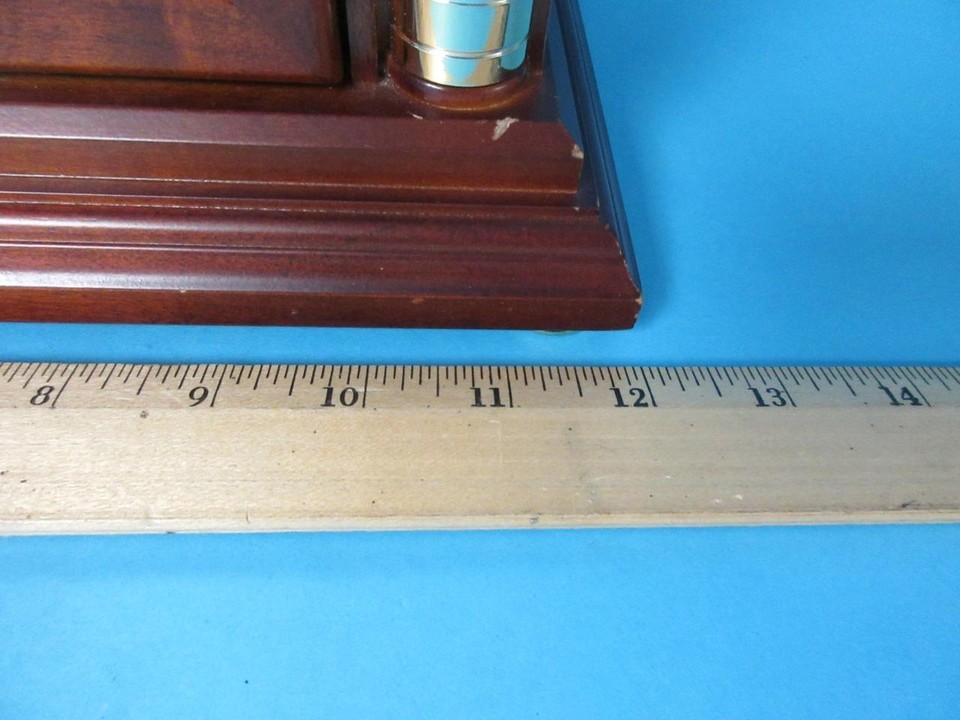 Bulova B1843 Bramley Desk Mantle Clock Walnut finish Westminster Chime ...